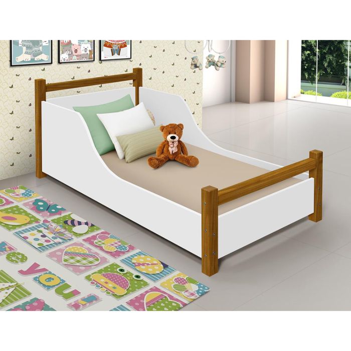 Cama Luna Infantil Juvenil - Branco/mel